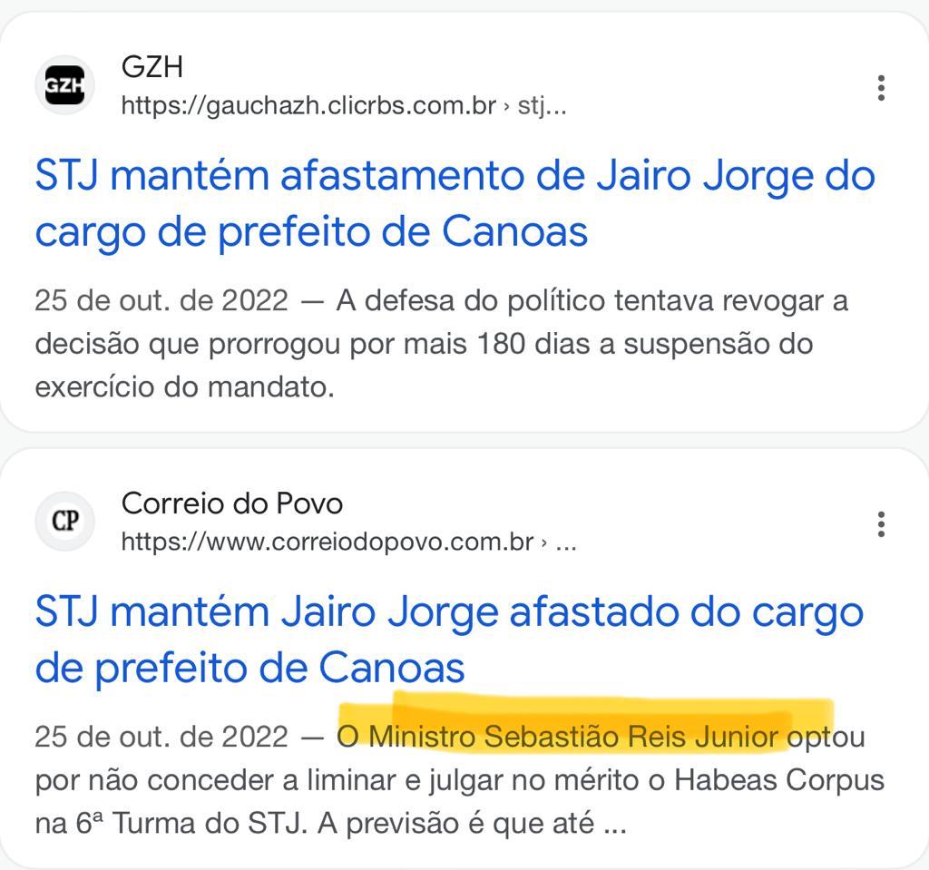 Jairo Jorge tenta Habeas no STJ com o mesmo Ministro que já lhe negou ...